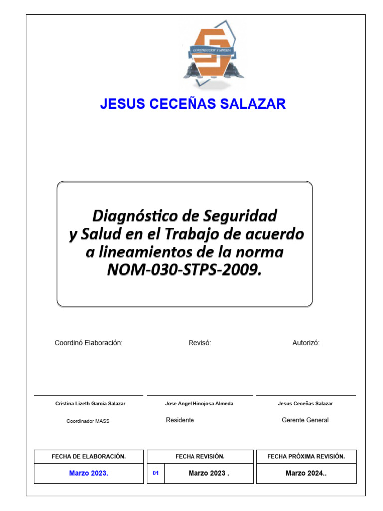 1 Portada Lineamientos NOM-030 EJEMPLO | PDF