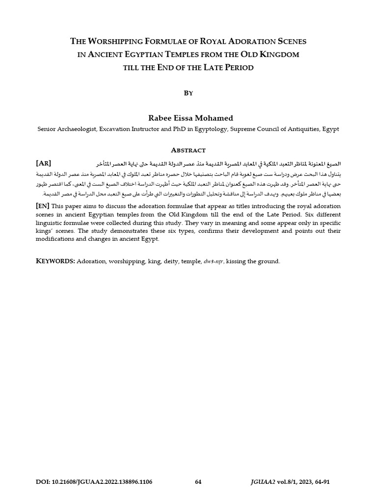 JGUAA2 - Volume 8 - Issue 1 - Pages 64-91 | PDF | Hatshepsut | Isis