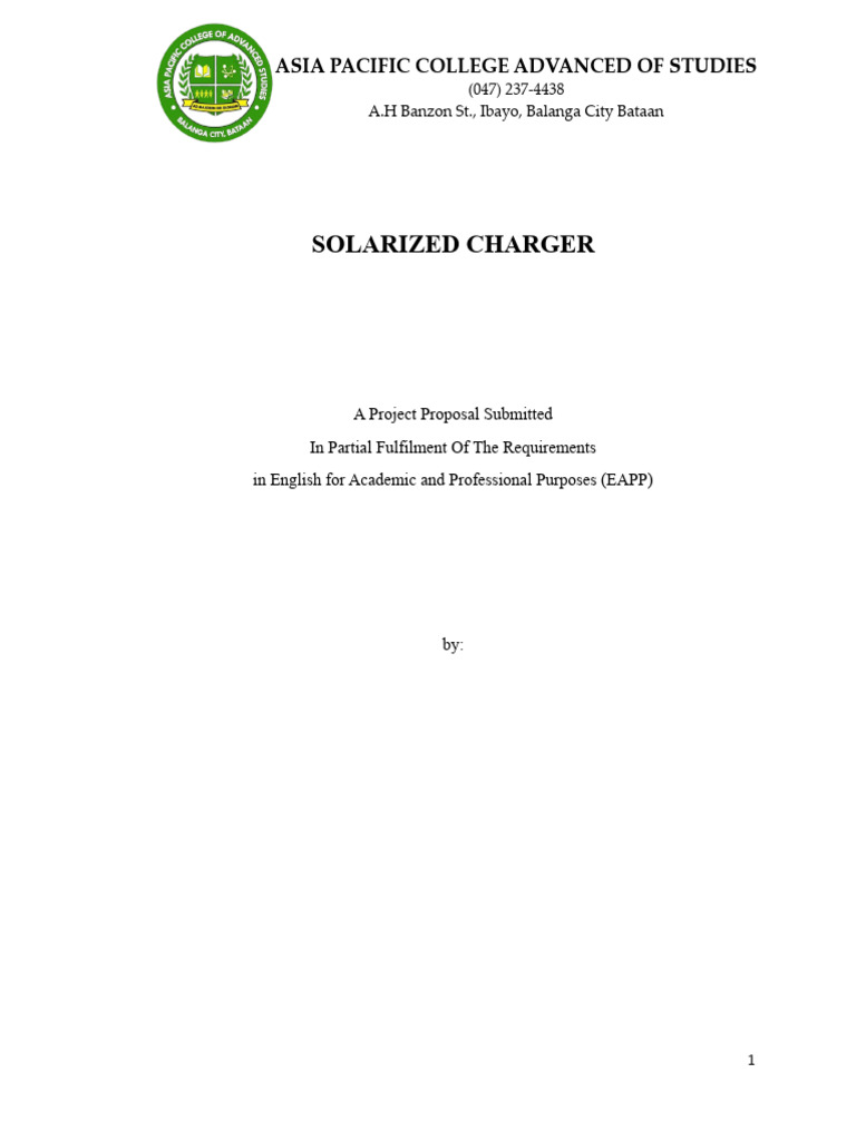 Concept Paper Sample | PDF | Sustainability | Sustainable Energy