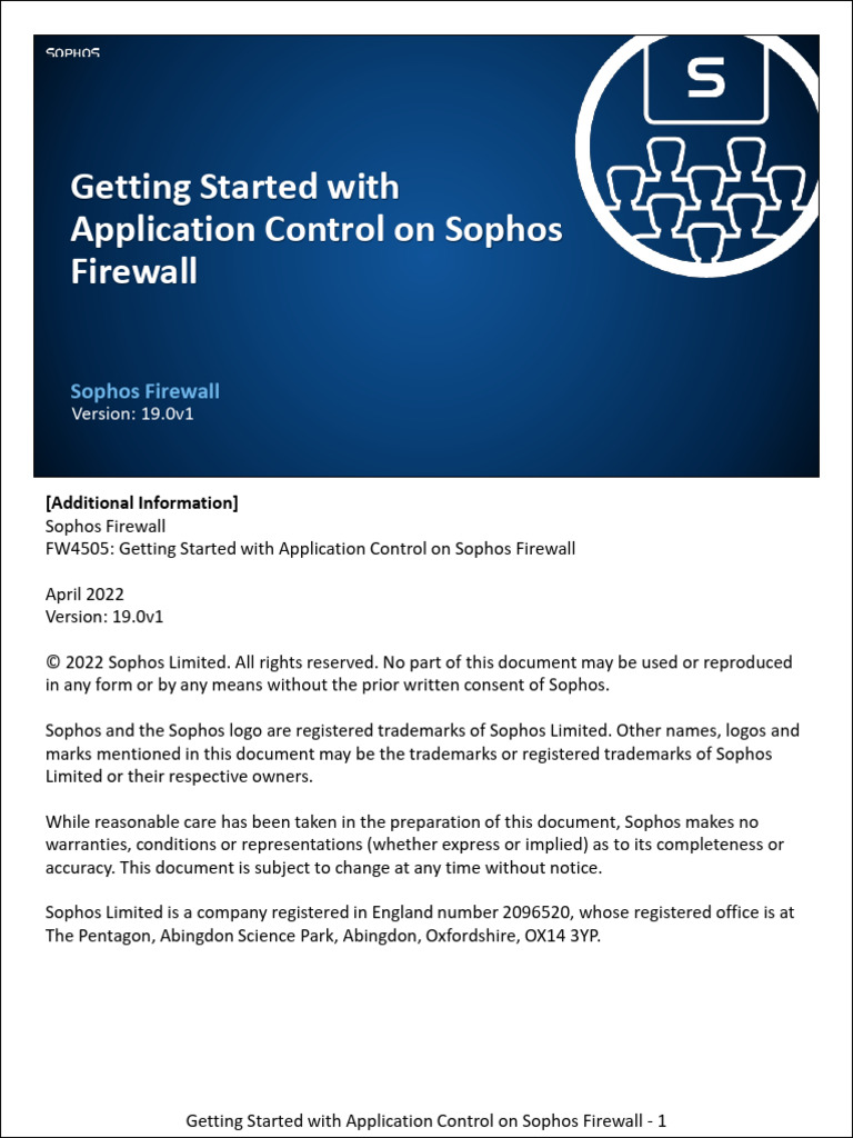 FW4505 19.0v1 Getting Started With Application Control on Sophos Firewall | PDF | Firewall ...