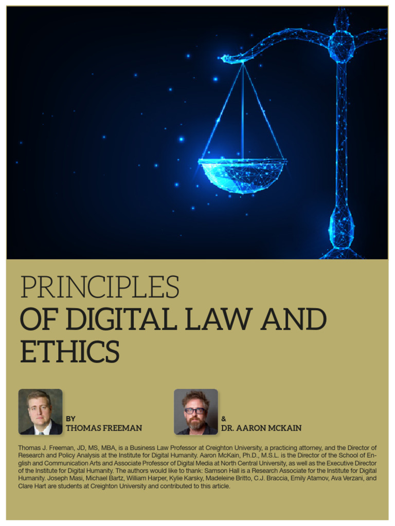 Principles of Digital Law and Ethics | PDF
