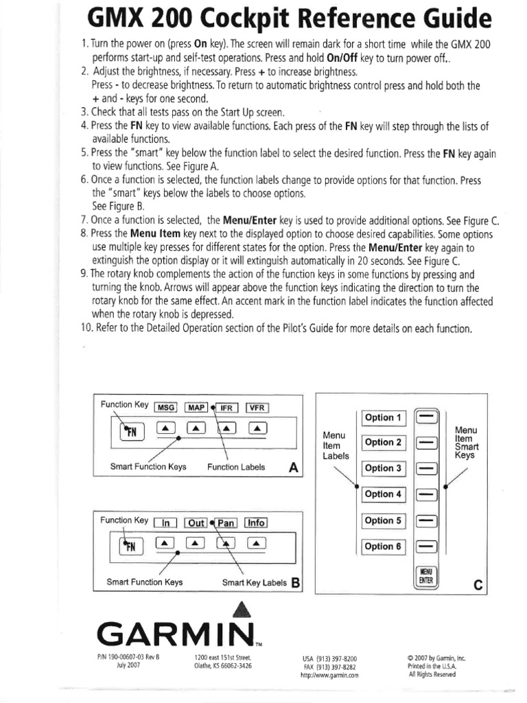 C90 - GMX 200 Cockpit Reference Guide (FULL SIZE PAGES) | PDF