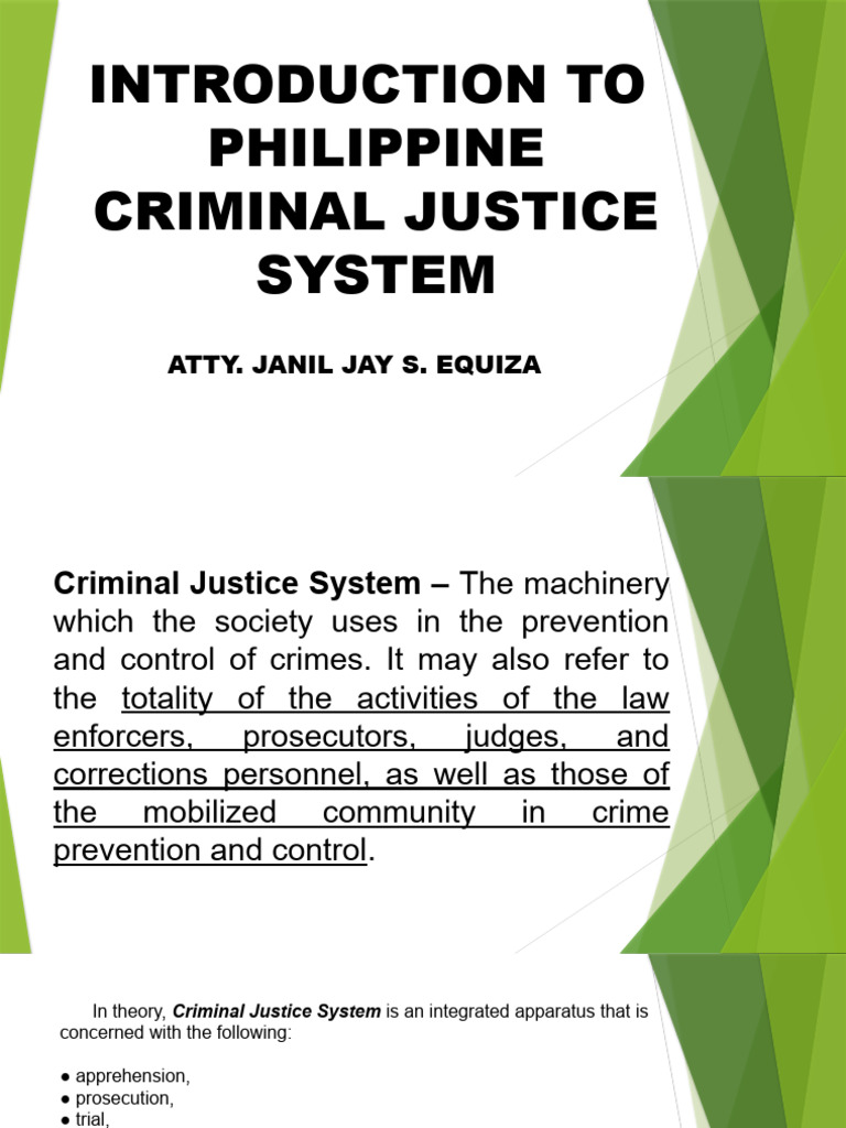 Troduction To Philippine Criminal Justice System - 030659 | PDF ...