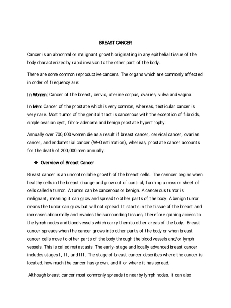 Breast Cancer Introduction | PDF