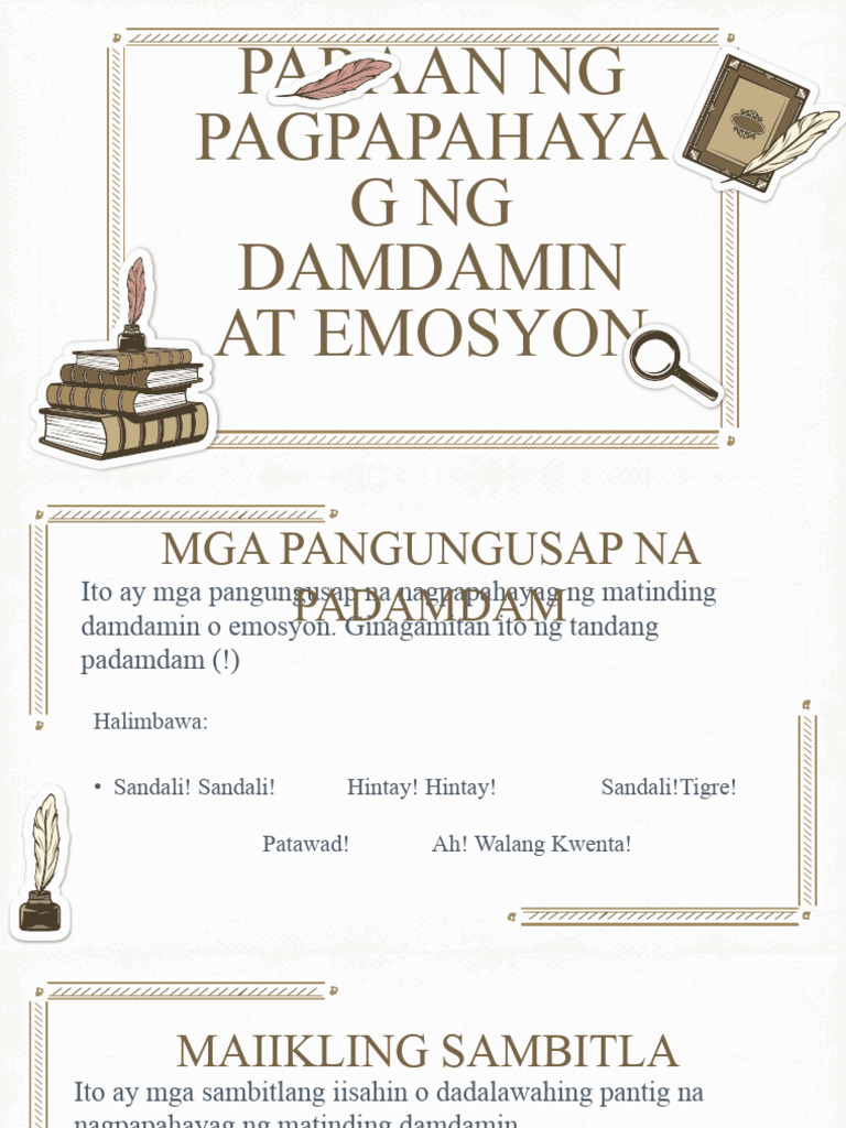 Ekspresyong Nagpapahayag NG Damdamin | PDF