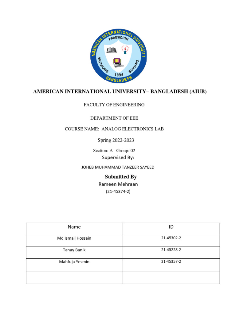Analog Lab 3 | PDF | Operational Amplifier | Amplifier