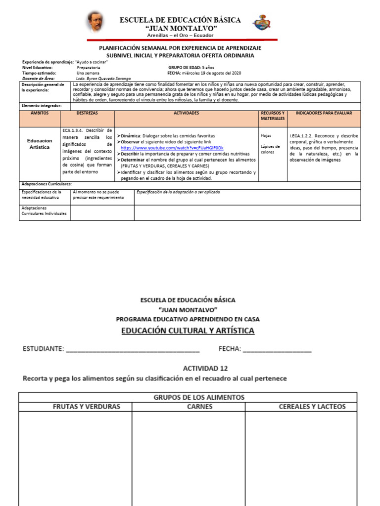 Actividad ECA Preparatoria Semana 4 | Descargar gratis PDF | Educación primaria | Aprendizaje