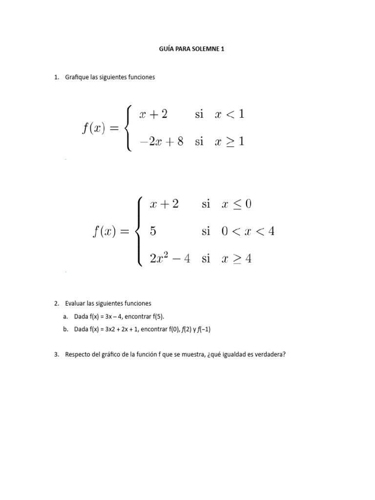 GUÍA DE EJERCICIOS INT AL CÁLCULO | PDF