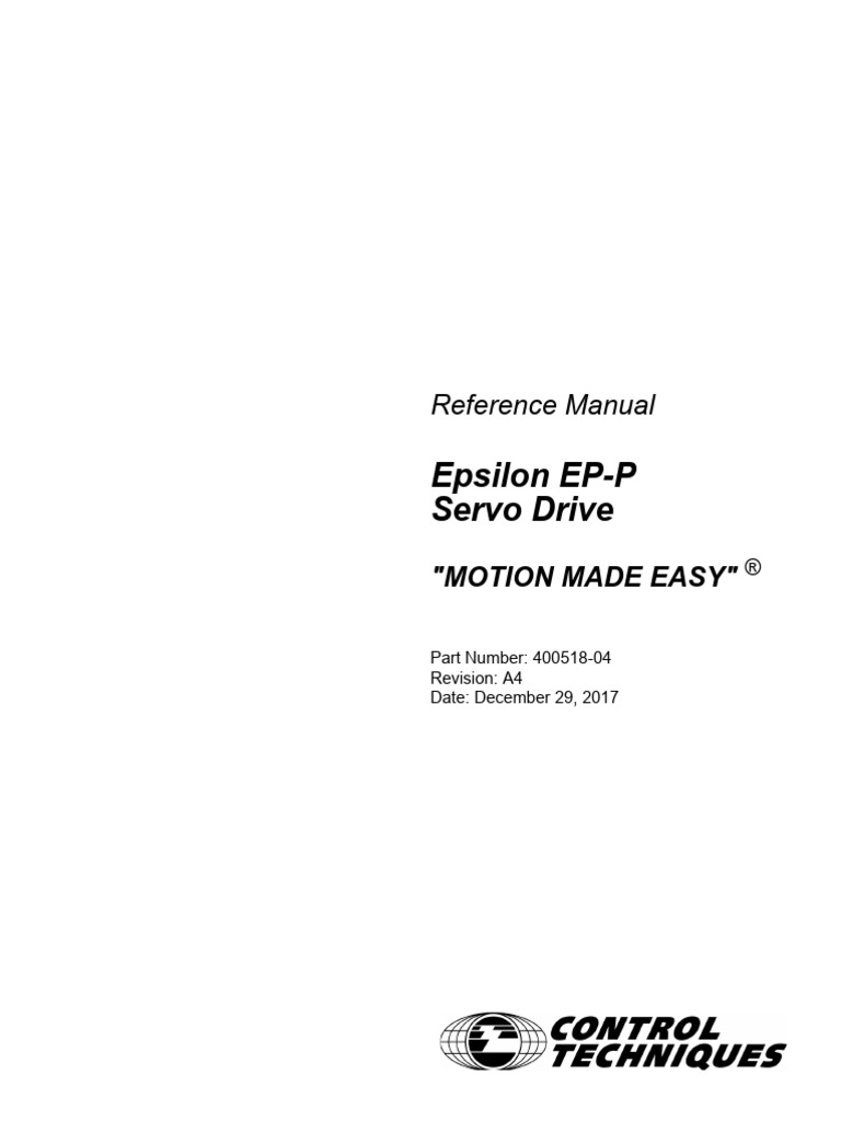Servoregelaars Epsilon Ep P Servo Drive Reference Manual en Issa4 ...