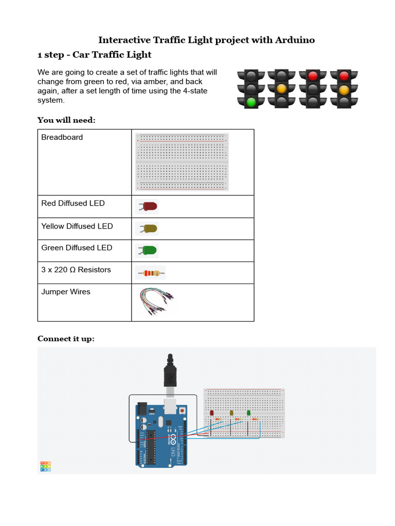 Interactive Traffic Light Project 240120 210417 | PDF | Resistor | Arduino