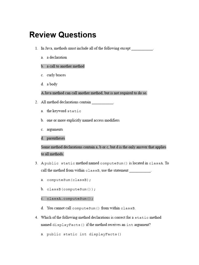 Java Programming Questions | PDF | Method (Computer Programming) | C ... Java Programming Questions | PDF | Method (Computer Programming) | C ...