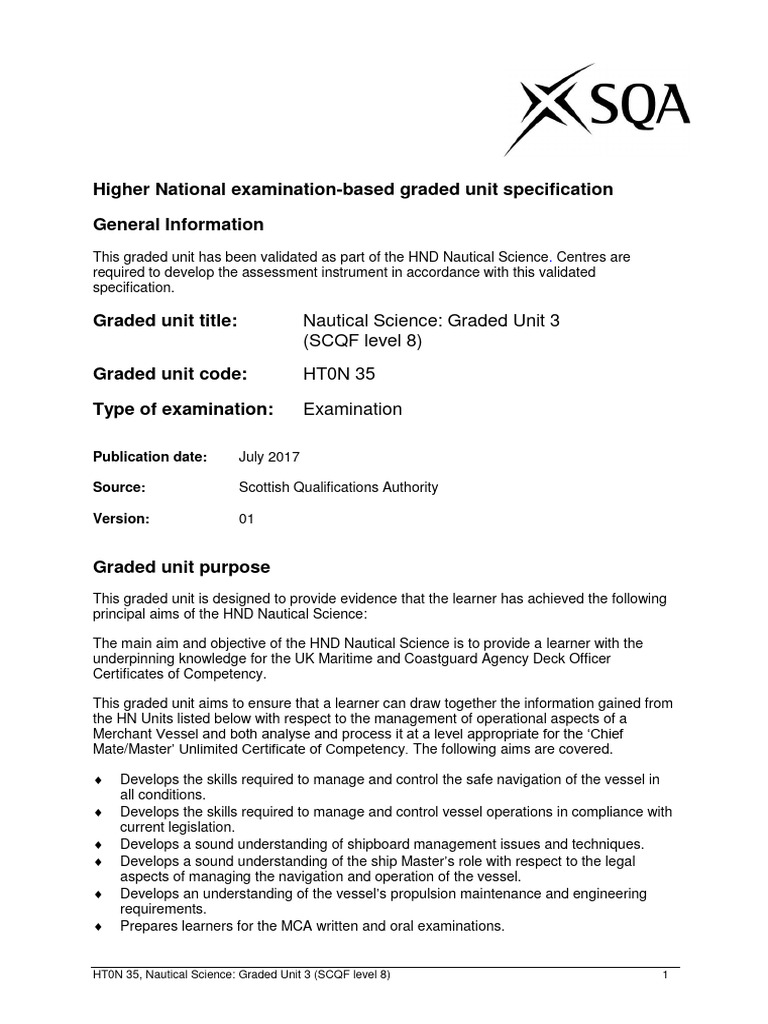 Nautical Science Graded Unit 3 Overview | PDF | Navigation