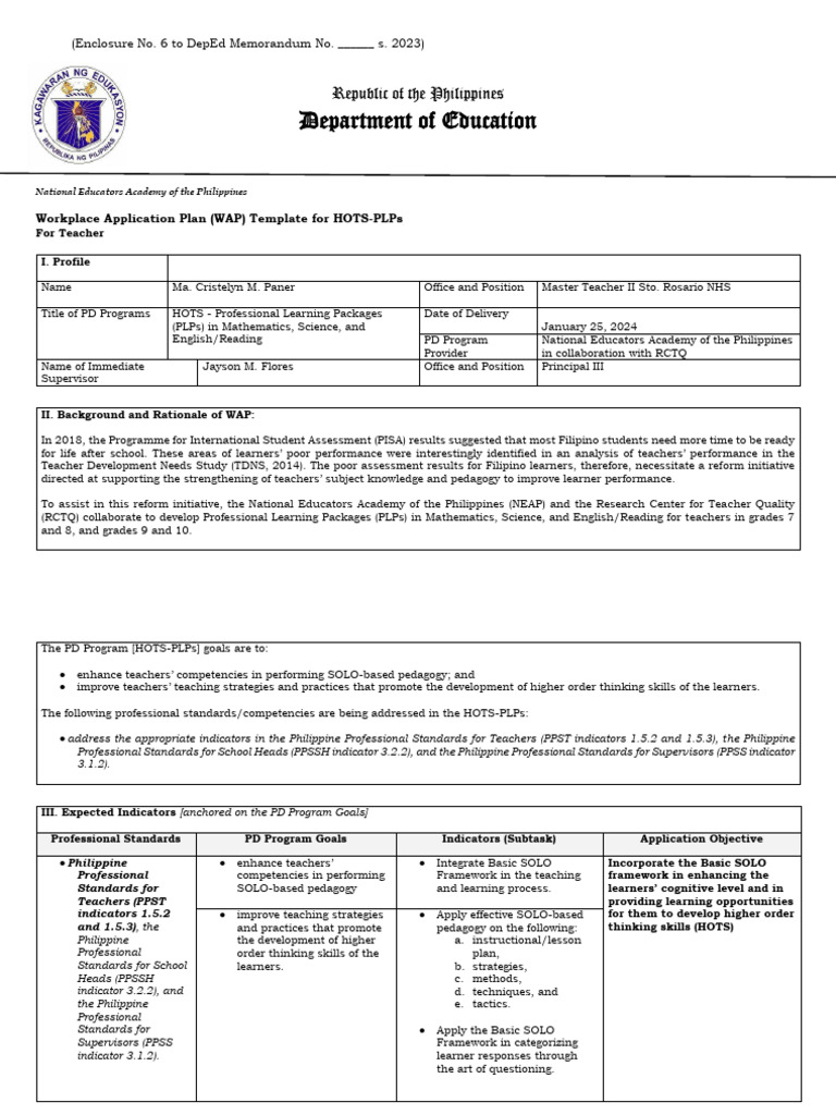 MATH - WS 5 Ma. Cristelyn M. Paner | PDF | Teachers | Learning