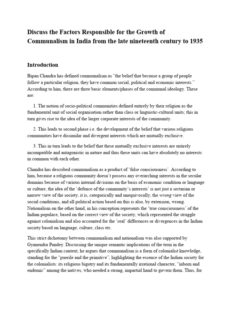 Communalism in Modern India | PDF | Muhammad Ali Jinnah | Nationalism