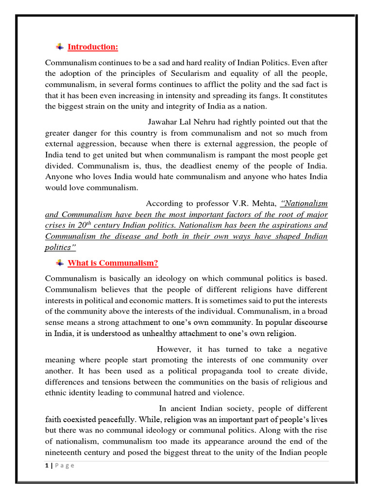 Communalism in India | PDF