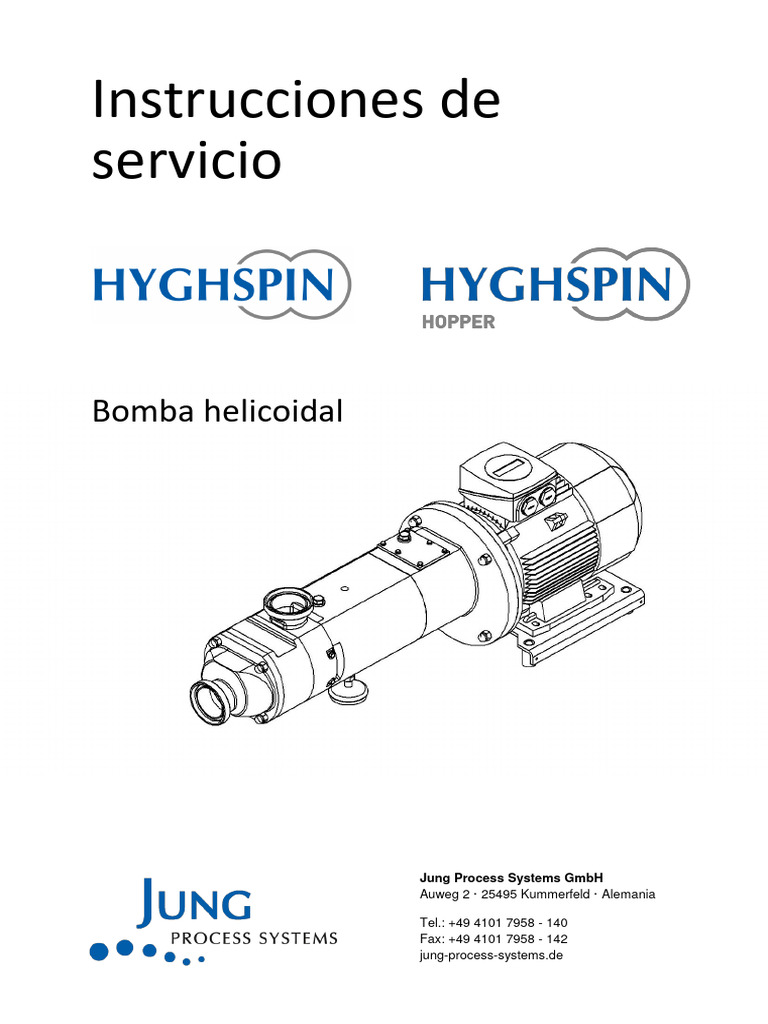 Instrucciones de Servicio Hyghspin Bomba Helicoidal | PDF | Bomba ...