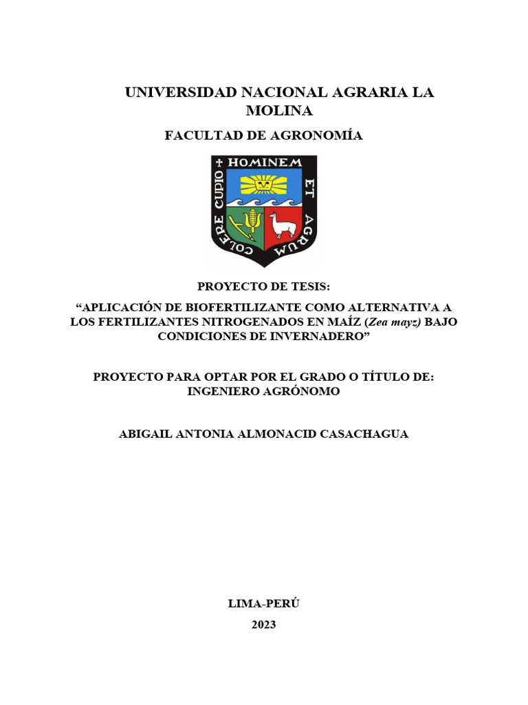 APLICACIÓN DE BIOFERTILIZANTE COMO ALTERNATIVA A LOS FERTILIZANTES ...