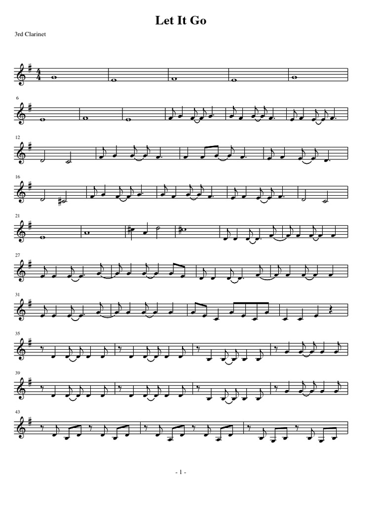 Let It Go 3rd Clarinet | PDF