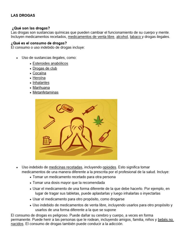 Las Drogas | PDF | La dependencia de sustancias | Drogas