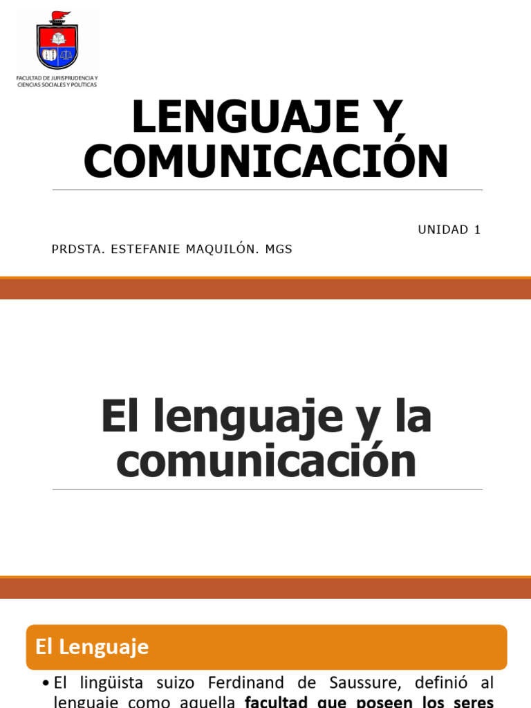 Clase 1 El Lenguaje y La Comunicación | PDF