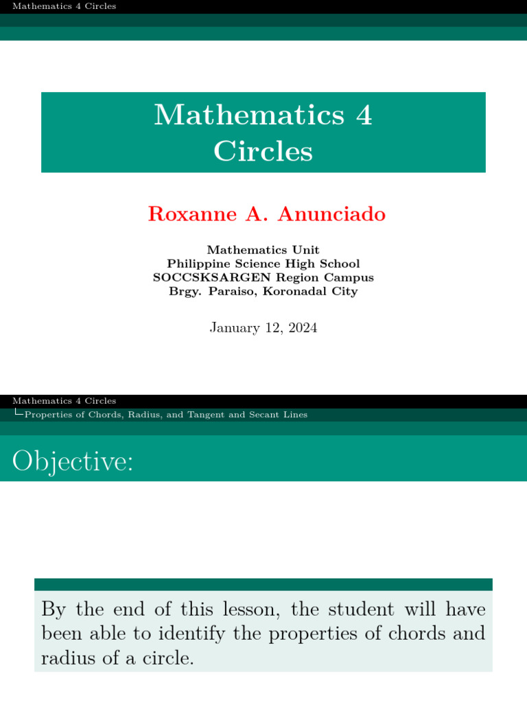 Circles | PDF | Circle | Angle