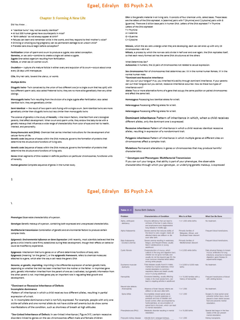 Chapter 3. Devpsych | PDF | Dominance (Genetics) | Twin