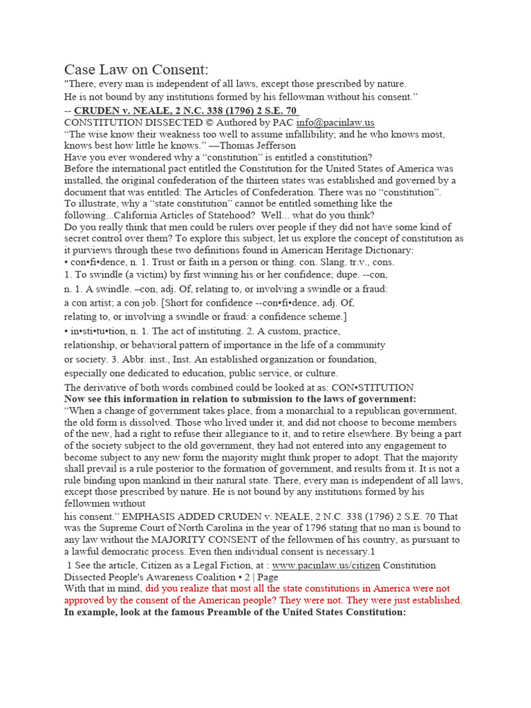 Case Law On Consent | PDF