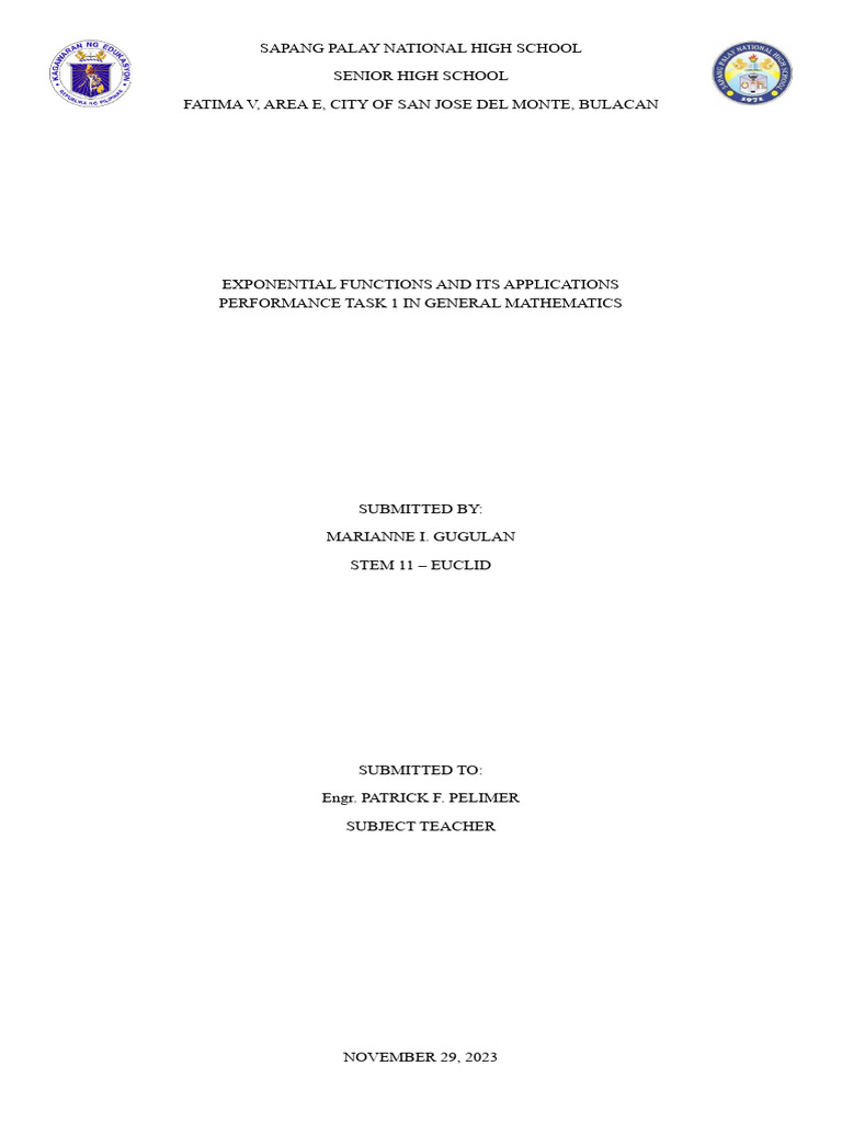 GenMath Research G.Marianne | PDF | Exponential Function | Function (Mathematics)