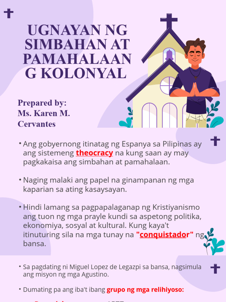 Ugnayan NG Simbahan at Pamahalaang Kolonyal | PDF