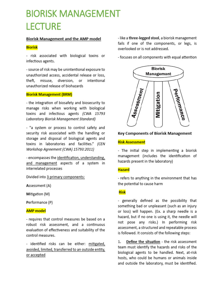 Group 5 Biorisk Management | PDF | Risk | Hazards