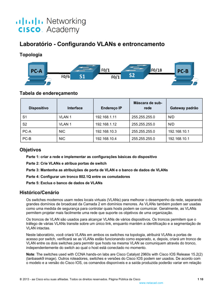3.4.6 Lab - Configure VLANs and Trunking | PDF