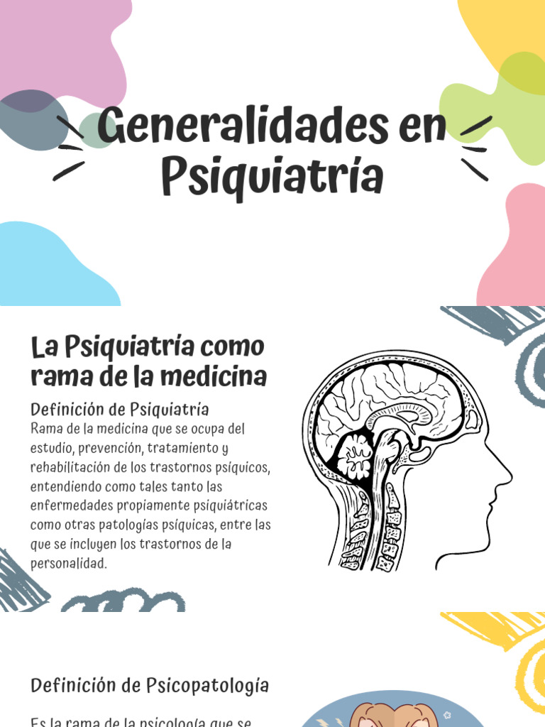 Generalidades de la Psiquiatría | PDF | Psiquiatría | Trastorno mental