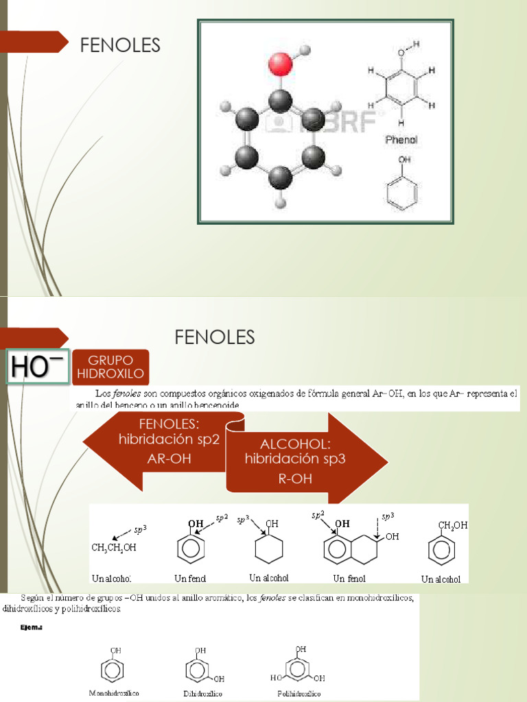 Fenoles | PDF | Ácido | Química Orgánica