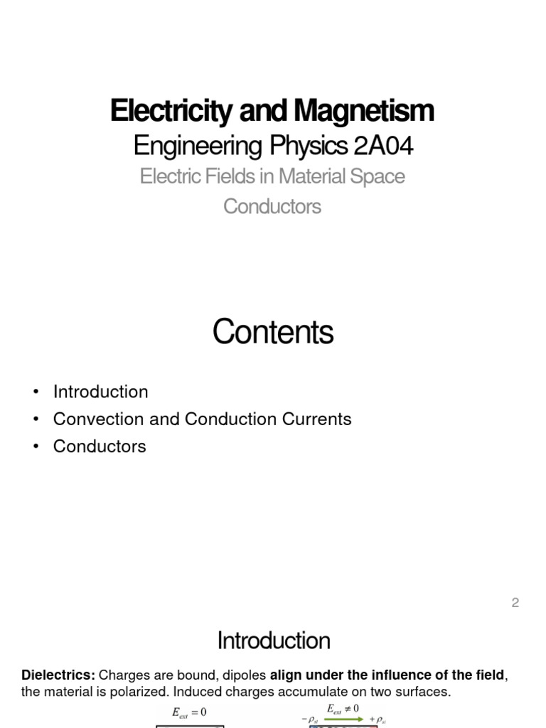 Electricity and Magnetism: Conductors Explained | PDF | Electric ...