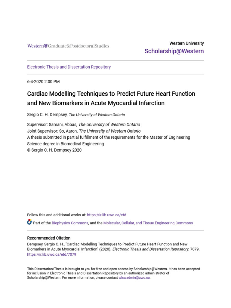 Cardiac Modelling Techniques To Predict Future Heart Function and | PDF