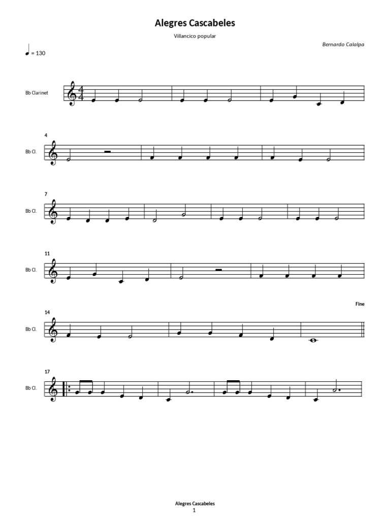 Alegres Cascabeles (Clarinete) | PDF