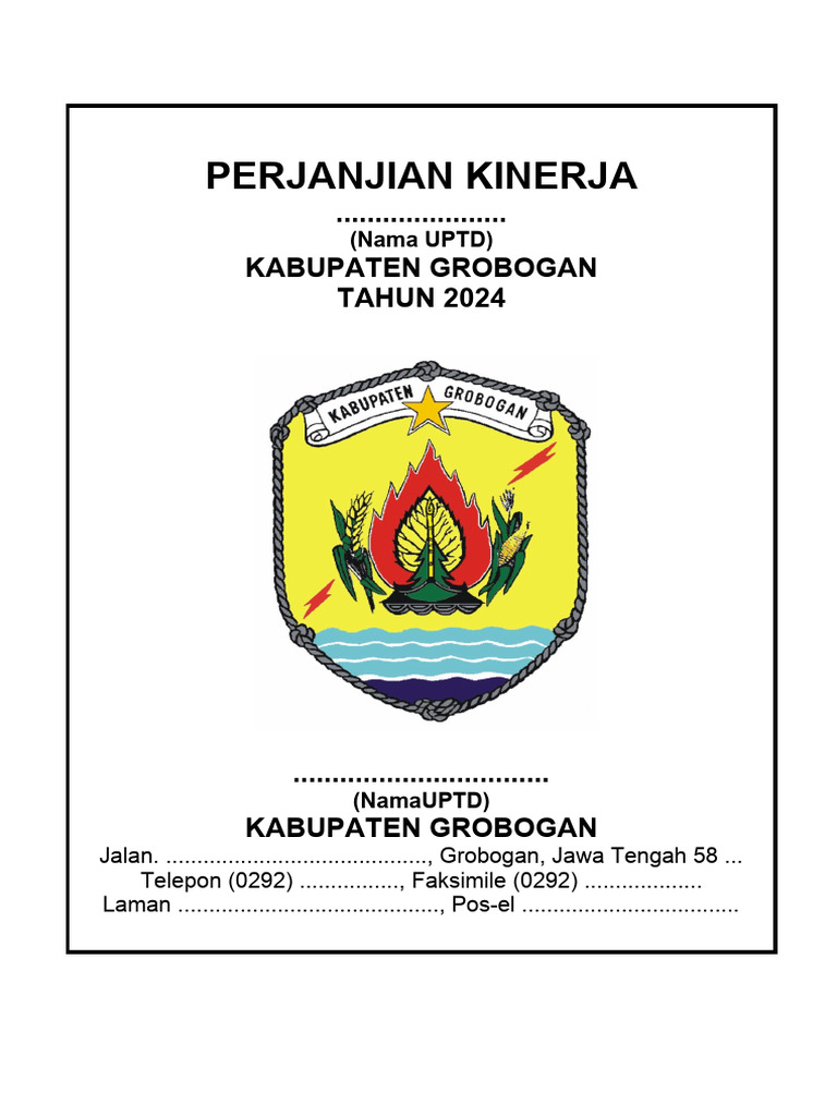 CONTOH FORM PK 2024 RKT 2025 LKjIP 2023 UPTD | PDF