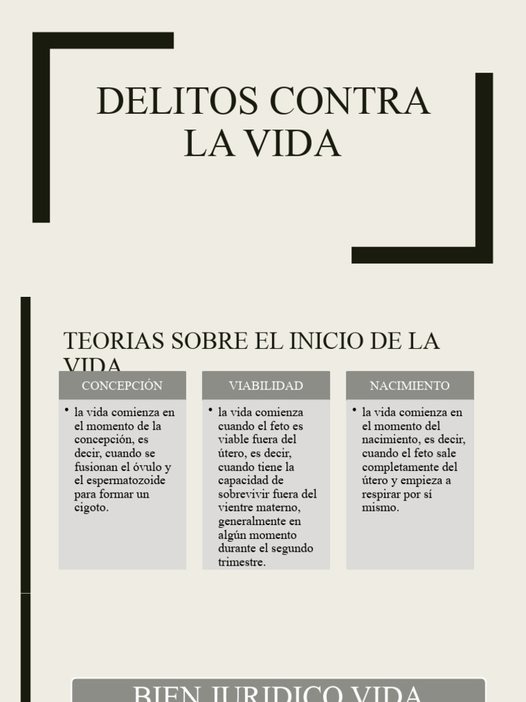 Delitos Contra La Vida El Cuerpo Y La Salud Pdf Homicidio Aborto
