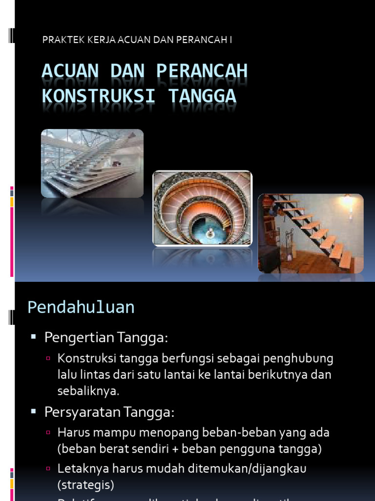 Acuan Dan Perancah Konstruksi Tangga | PDF