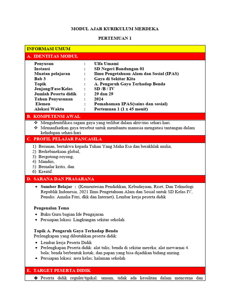 Modul Ajar. Ulfa Fix | PDF