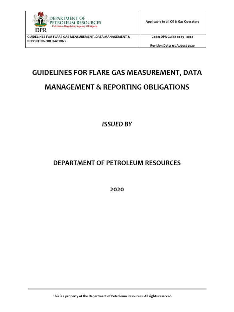 Guidelines For Flare Gas Measurement Data Management and Reporting ...