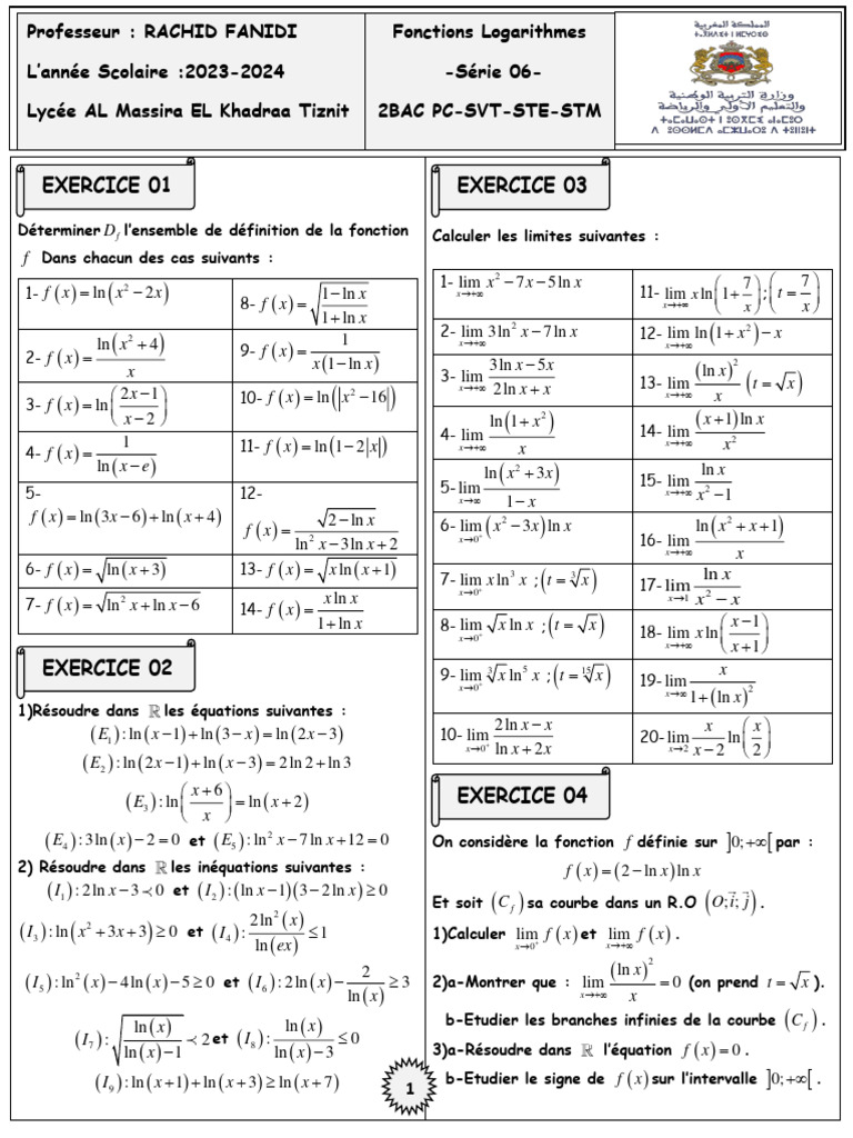 Fonctions Logarithmes | PDF