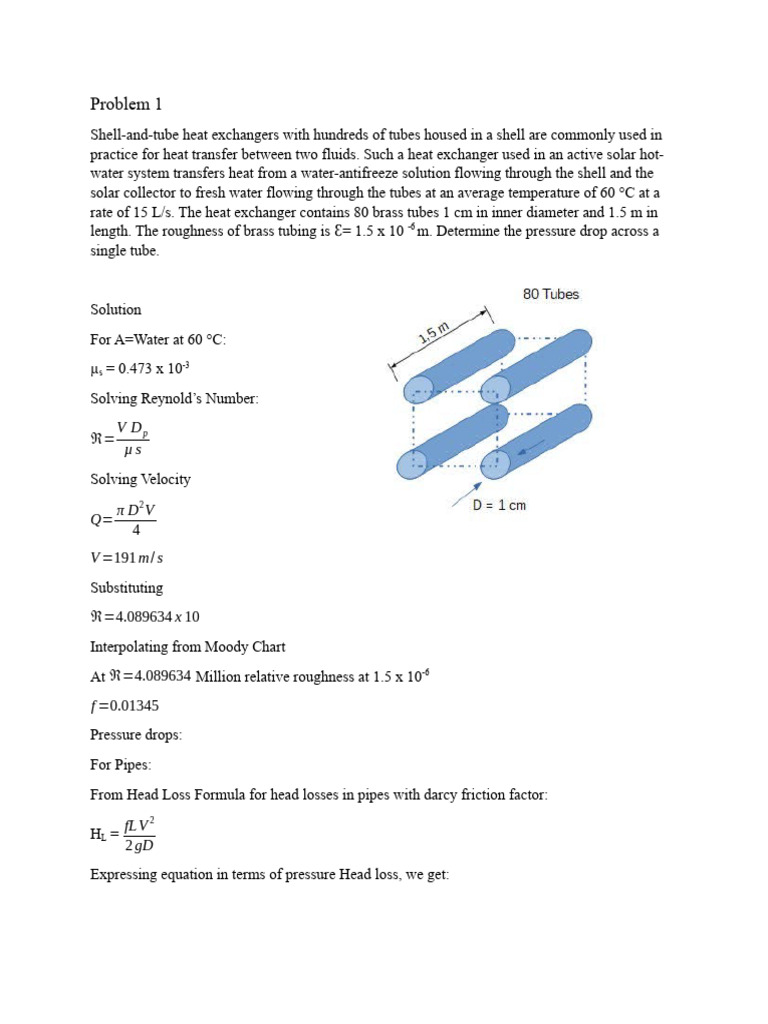 Shell and Tube Heat Exchanger Sample Problem and Solution | Download ...