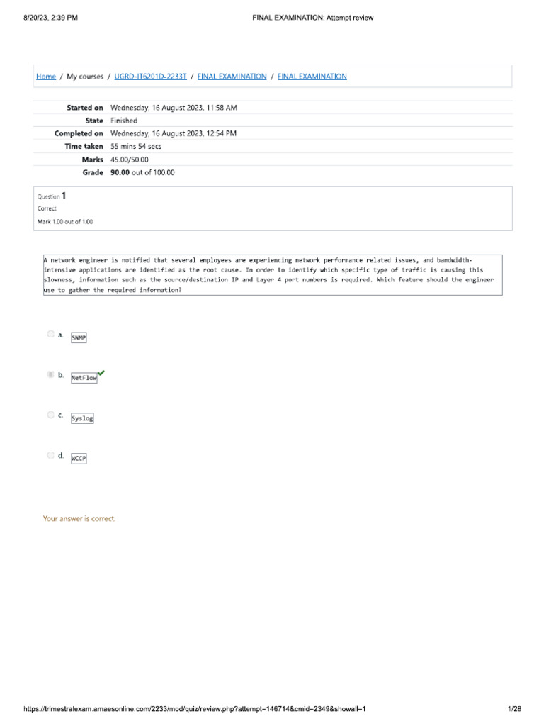 UGRD-IT6201D Data Communications and Networking 2 Finals Exam | PDF