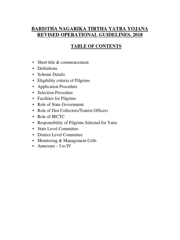 Baristha Nagarika Tirtha Yatra Yojana (BNTYY) Revised Guideline 2018 ...