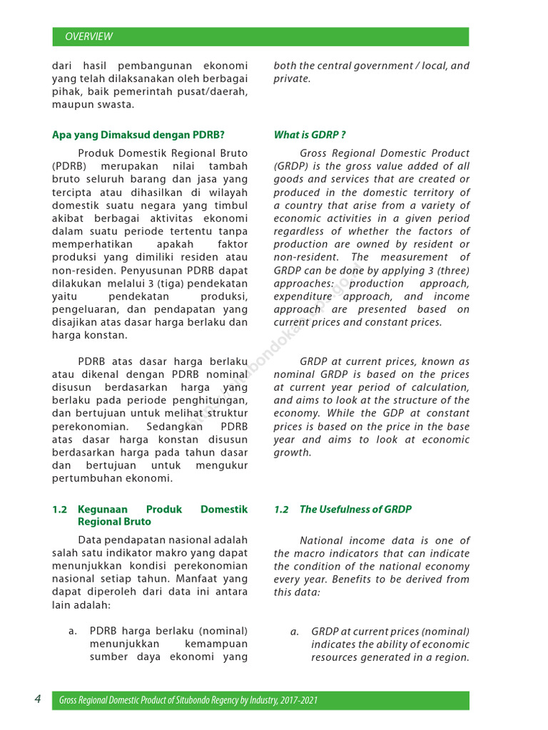 Penjelasan PDRB Situbondo Hal 4 | PDF