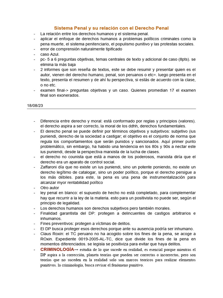 Temas de Derecho Penal | PDF | Derecho penal | Castigos