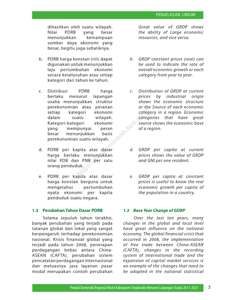 Penjelasan PDRB Situbondo Hal 5 | PDF