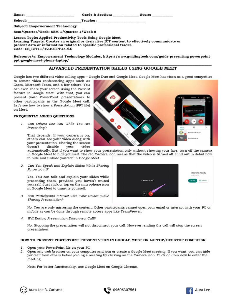 Q1-Week-8 - Advanced-Presentation-Skills-Google-Meet E Tech | PDF | Microsoft Power Point ...