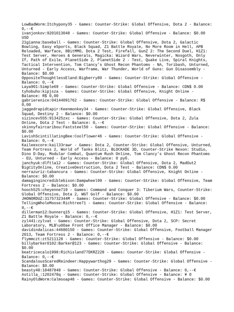 Free Steam Accounts List 2020 | PDF | Online Games